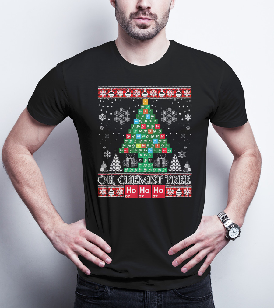 Oh Chemist Tree Periodic Table Christmas Ho Ho Ho G7 T-Shirt