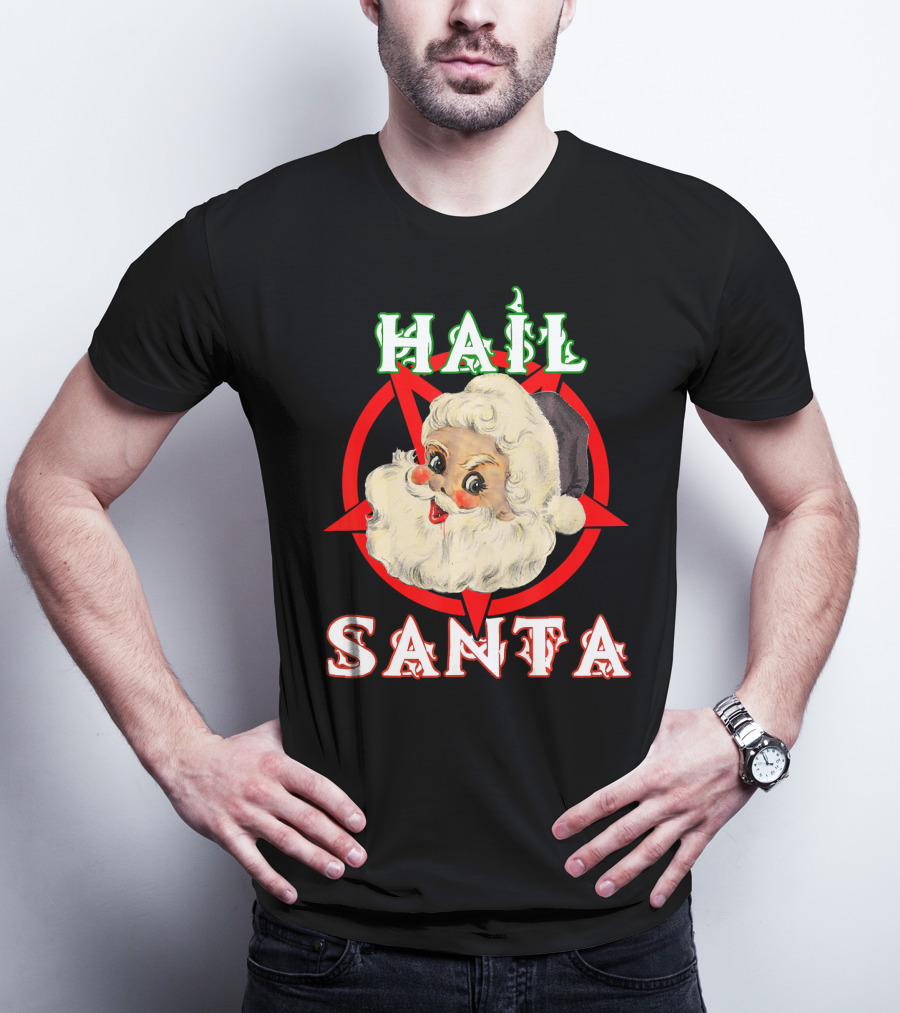 Hail Santa Santa Claus Demonic Satanic Pentagram T-Shirt