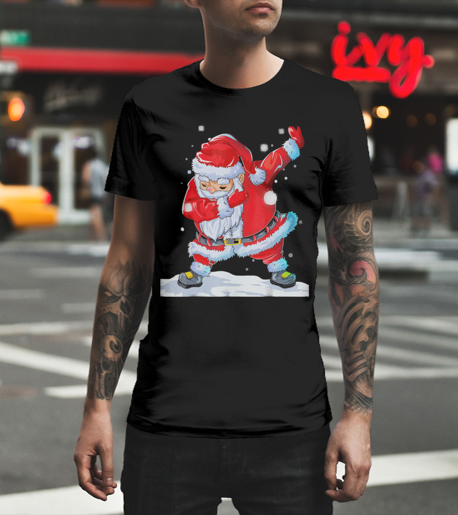 Dabbing Santa Claus Christmas Funny Festive Pose T-Shirt