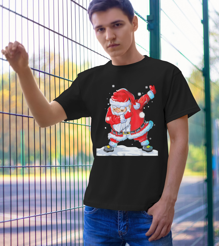 Dabbing Santa Claus Christmas Funny Festive Pose T-Shirt