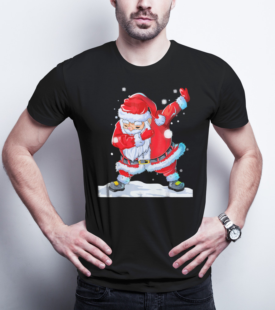 Dabbing Santa Claus Christmas Funny Festive Pose T-Shirt