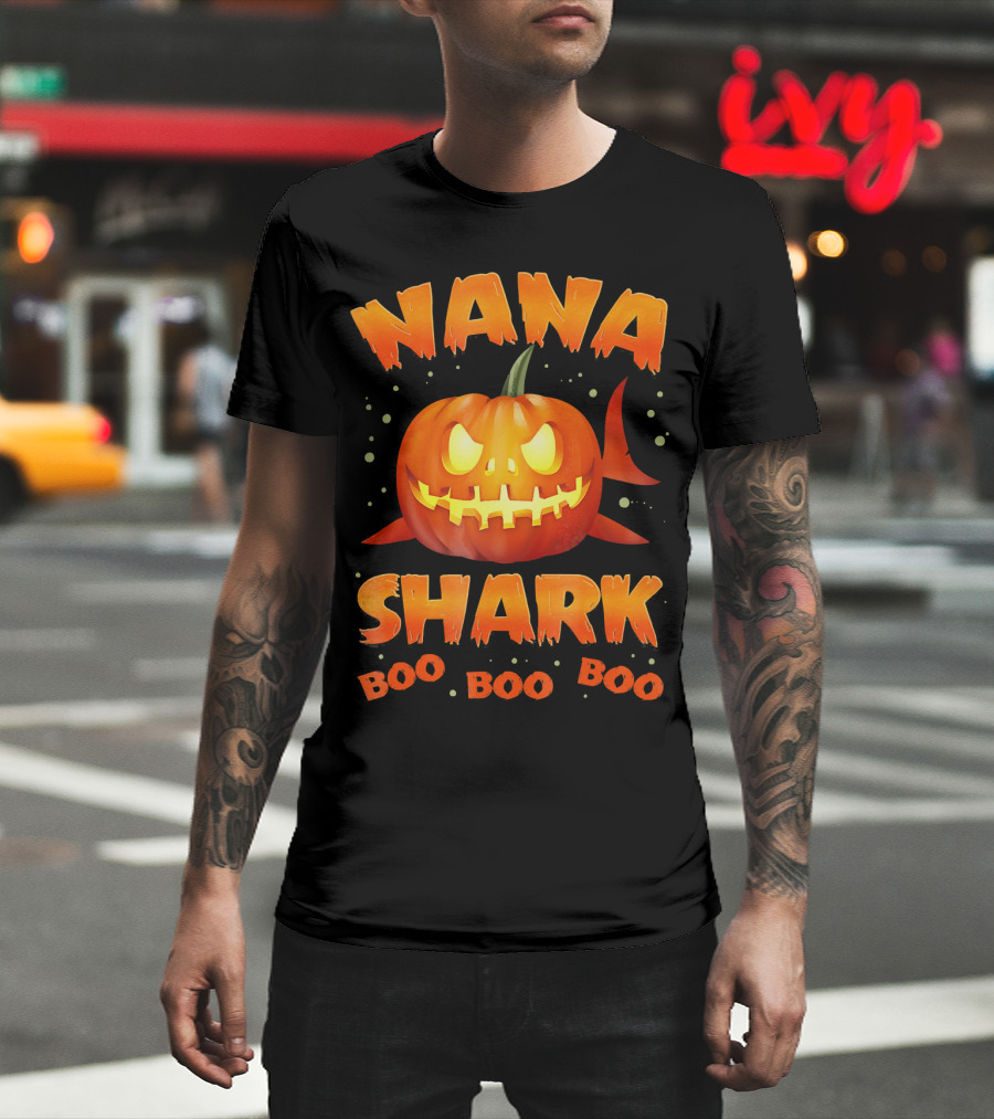 Nana Shark Pumpkin Boo Boo Boo T-Shirt