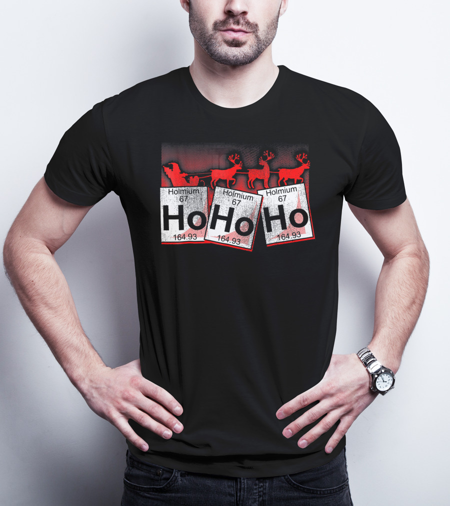 Santa Claus Merry Christmas Ho Ho Holmium Periodic Table T-Shirt
