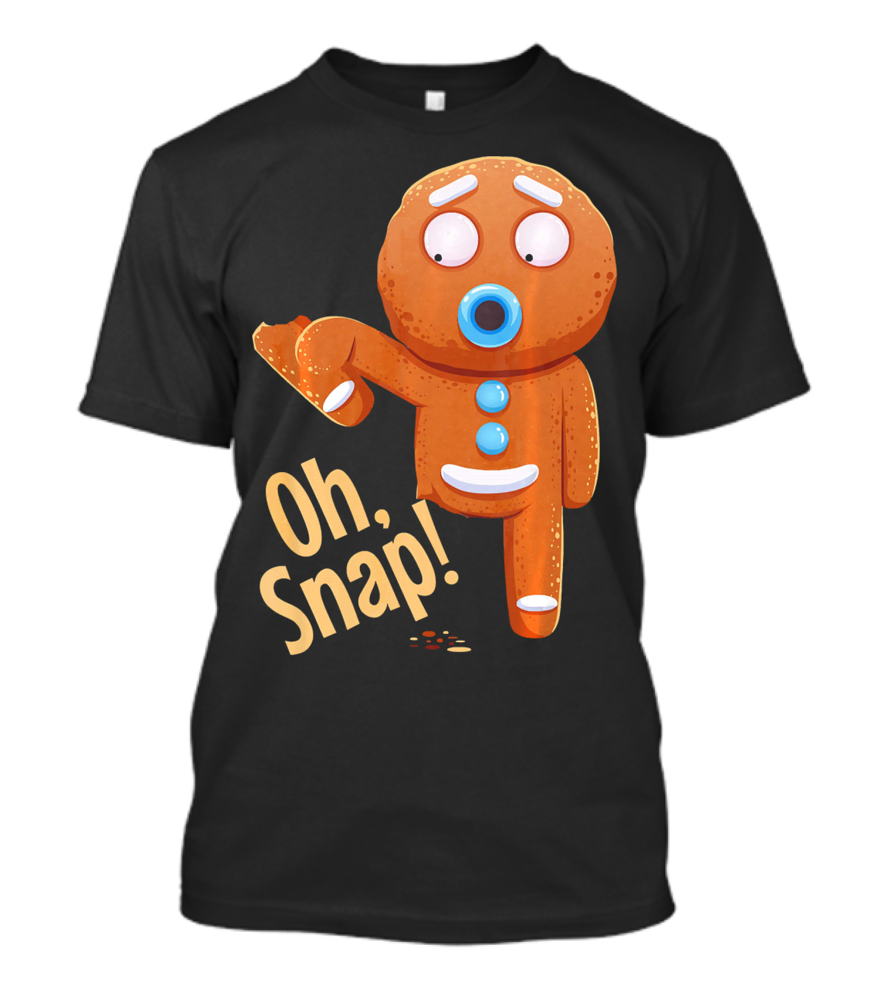 Oh Snap Gingerbread Cookie Cartoon With Missing Leg And Shocked Expression T-Shirt