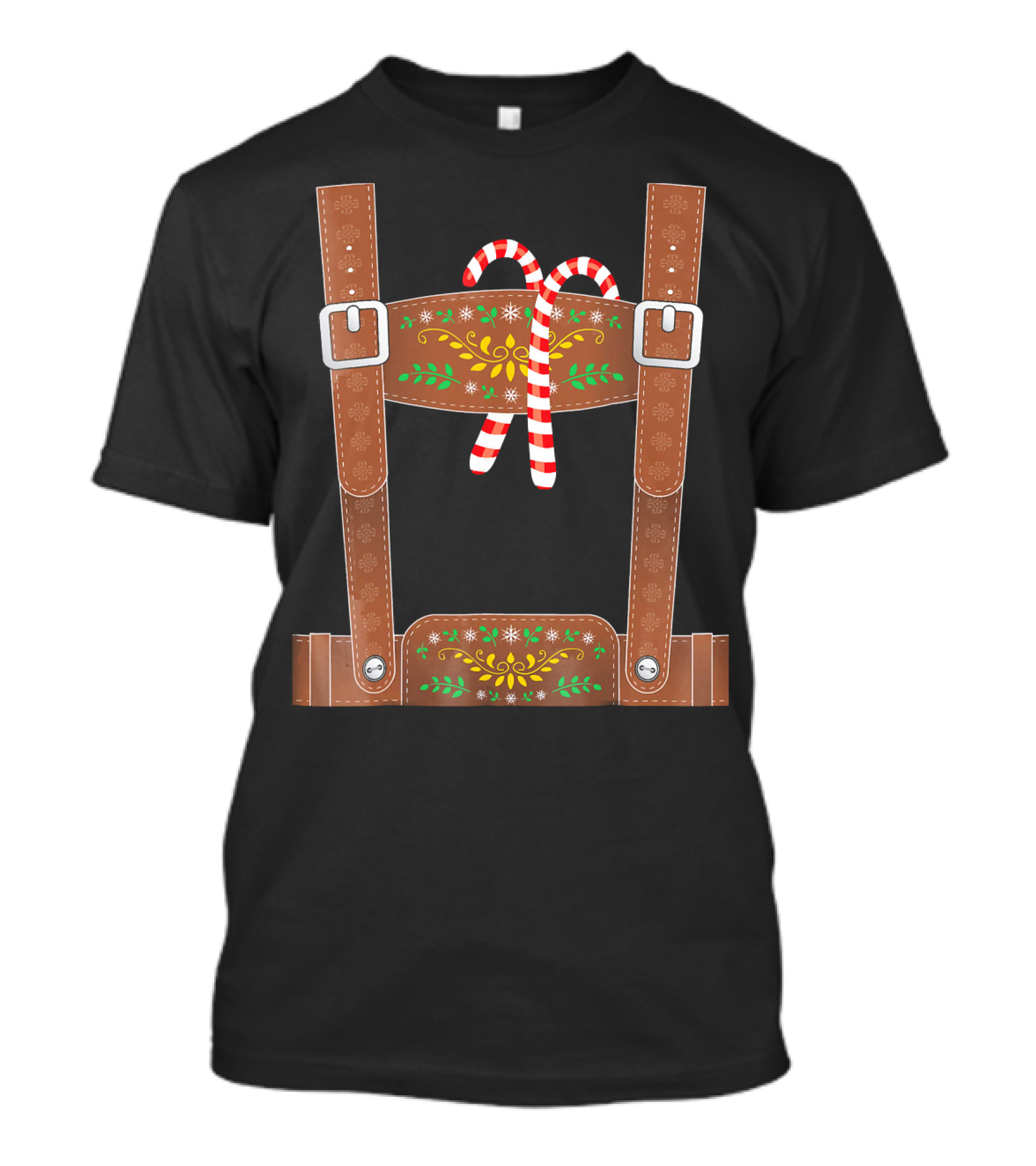 Christmas Elf Lederhosen Candy Cane T-Shirt