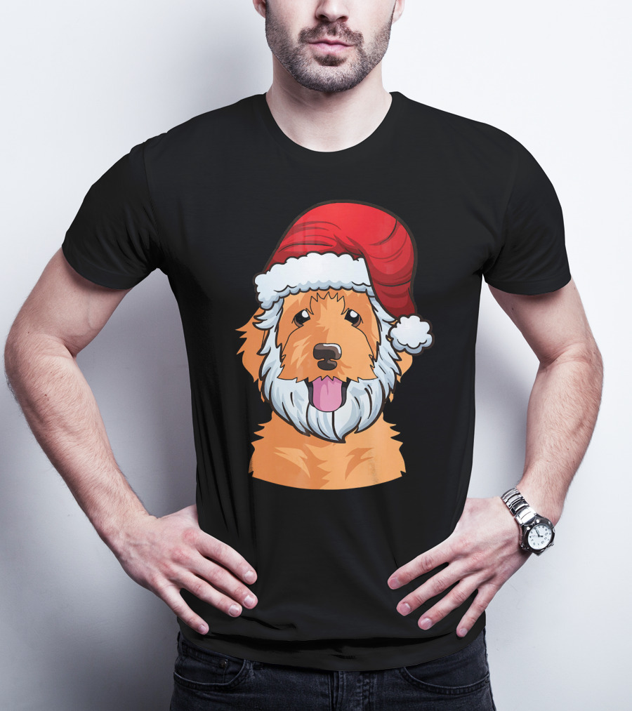 Golden Doodle Funny Santa Claus Dog Holiday Humor T-Shirt