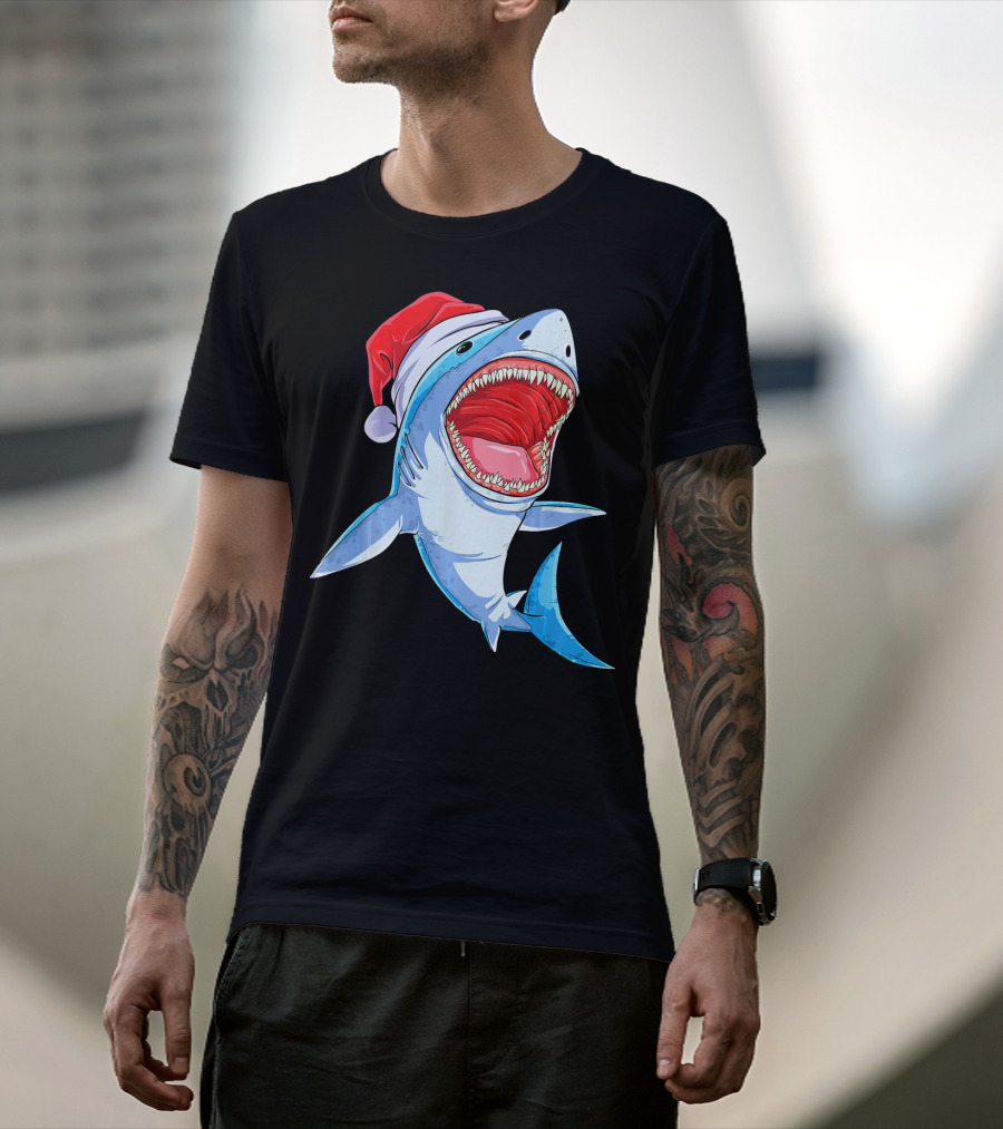 Christmas Kids Santa Shark T-Shirt