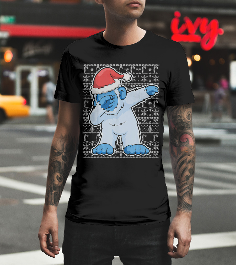 Dabbing Christmas Bigfoot Santa Abominable Snowman T-Shirt