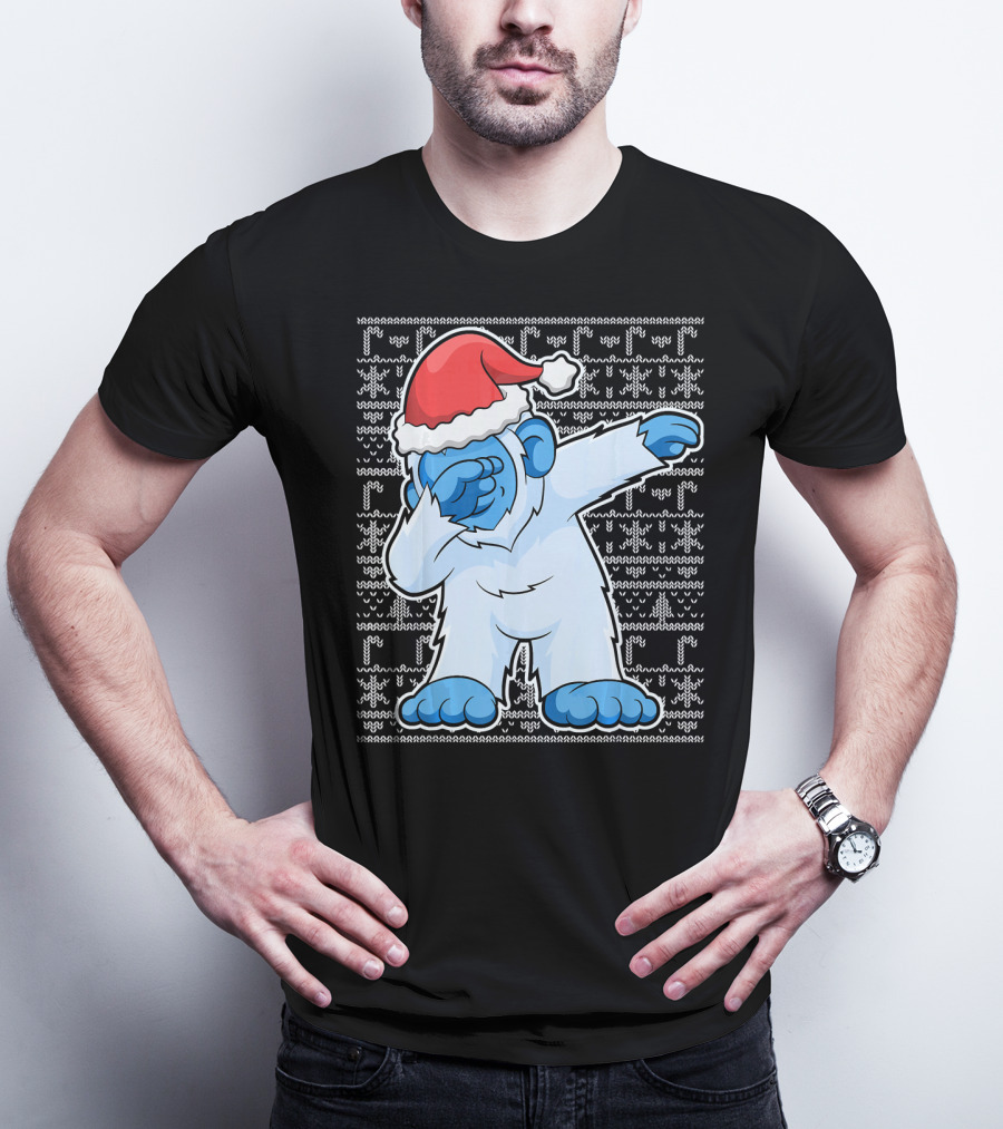 Dabbing Christmas Bigfoot Santa Abominable Snowman T-Shirt