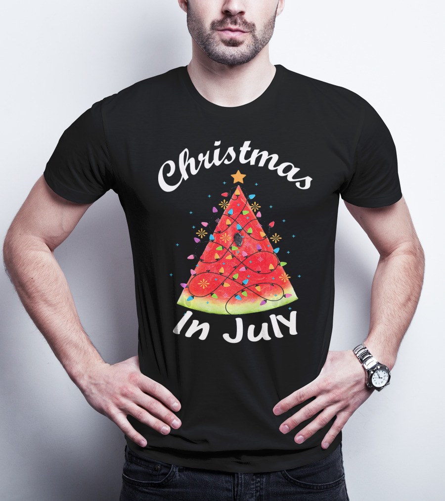 Christmas In July Watermelon Tree Lights T-Shirt