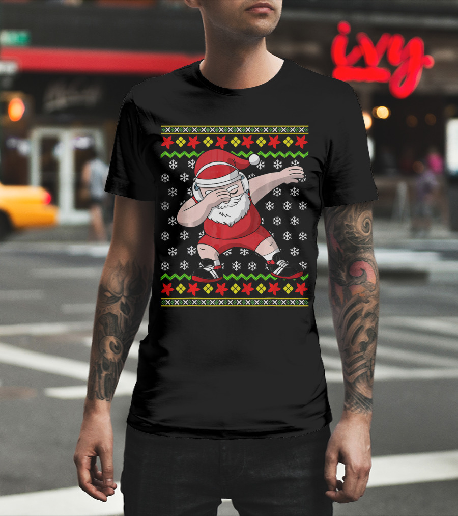 Wrestling Ugly Christmas Santa Dabbing Wrestler T-Shirt