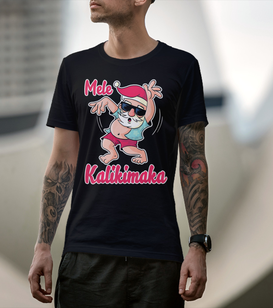 Mele Kalikimaka Dancing Santa Hula Holiday Vibes T-Shirt