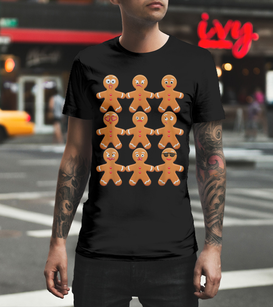 Cool Gingerbread Emojis Emoticon Faces Collection T-Shirt