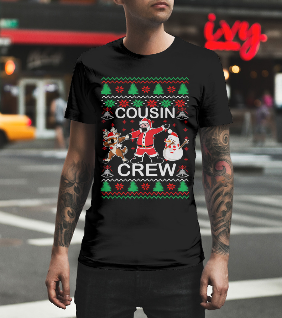Cousin Crew Christmas Santa Claus Reindeer Snowman Festive T-Shirt