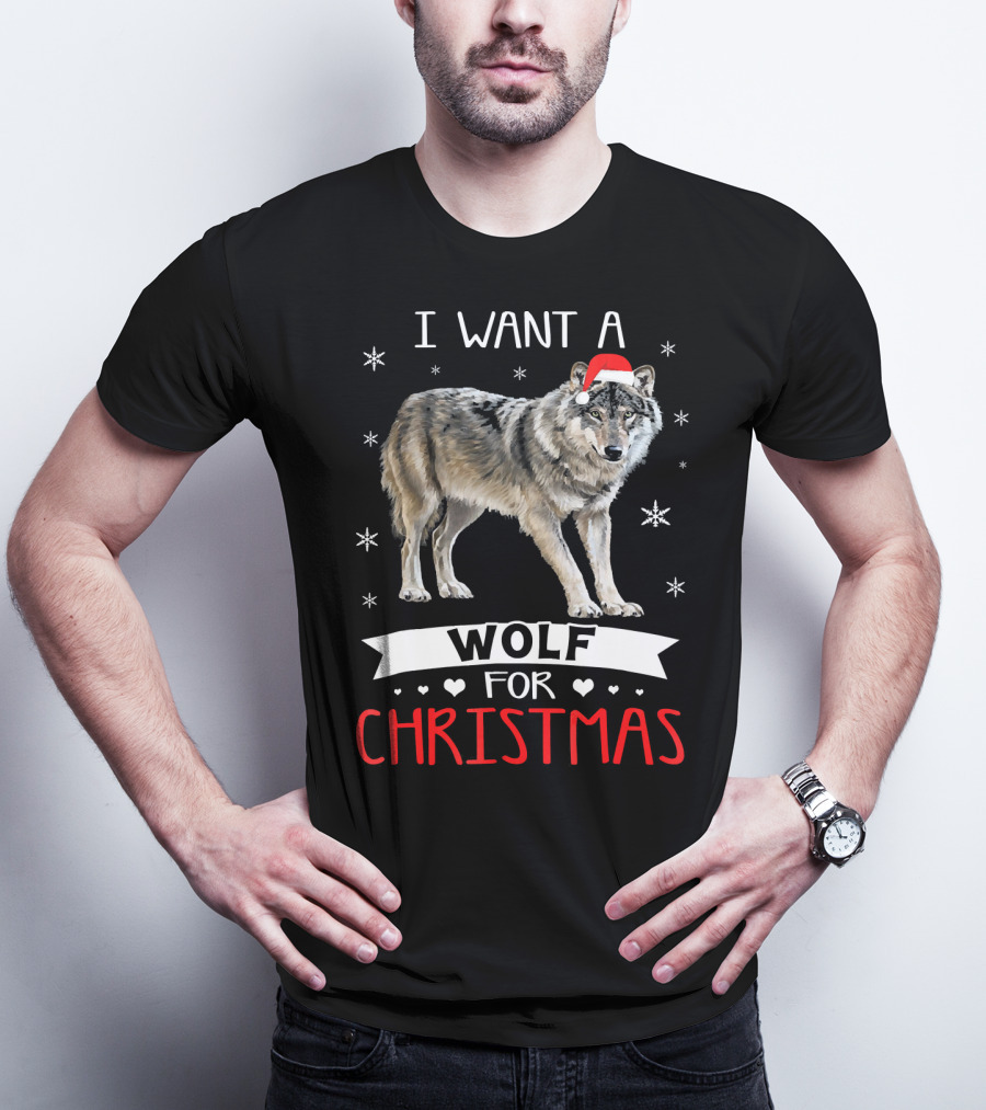 I Want A Wolf For Christmas T-Shirt