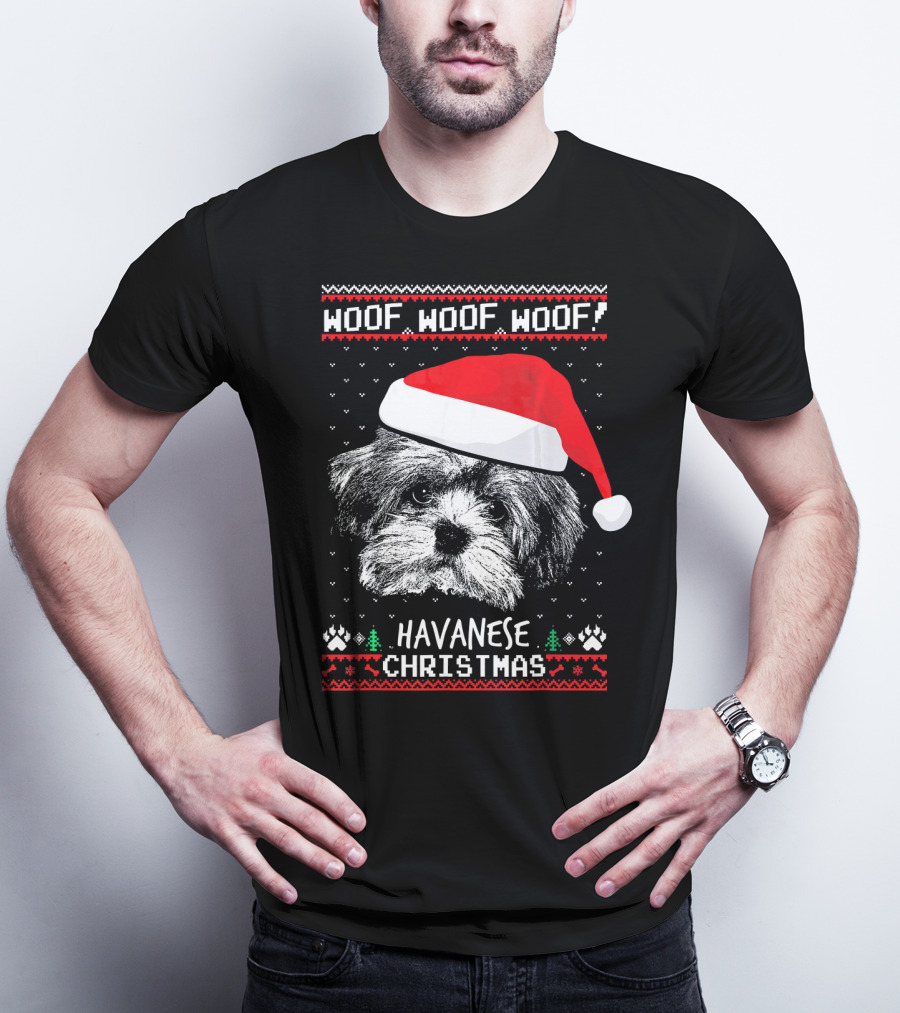 Woof Woof Woof Havanese Christmas T-Shirt