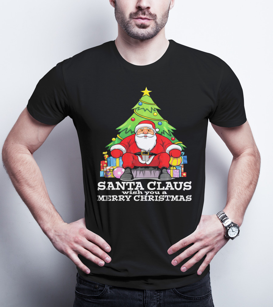 Santa Claus Wish You A Merry Christmas T-Shirt