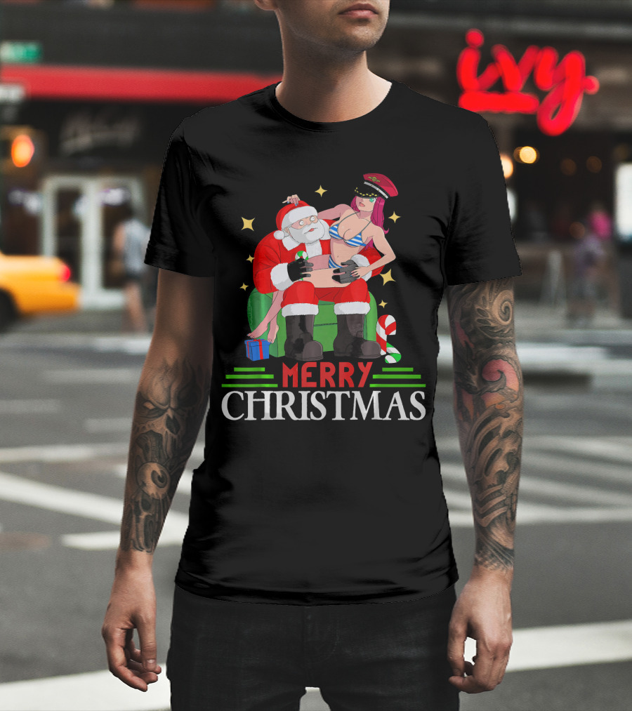 Merry Christmas Santa Claus Sit On Santa's Lap T-Shirt