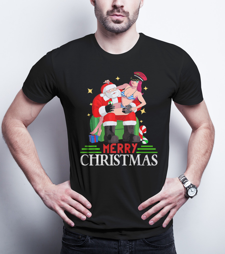 Merry Christmas Santa Claus Sit On Santa's Lap T-Shirt