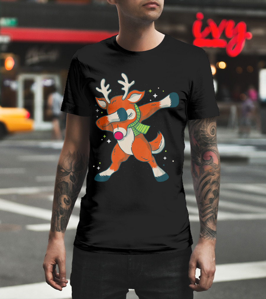Merry Christmas Dabbing Deer Dab Dance Holiday Fun T-Shirt