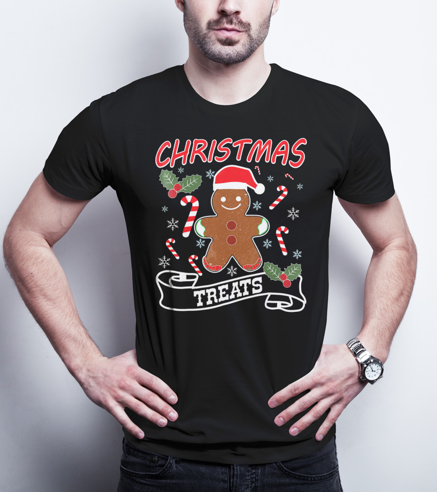 CHRISTMAS TREATS Gingerbread Candy Canes And Holly T-Shirt