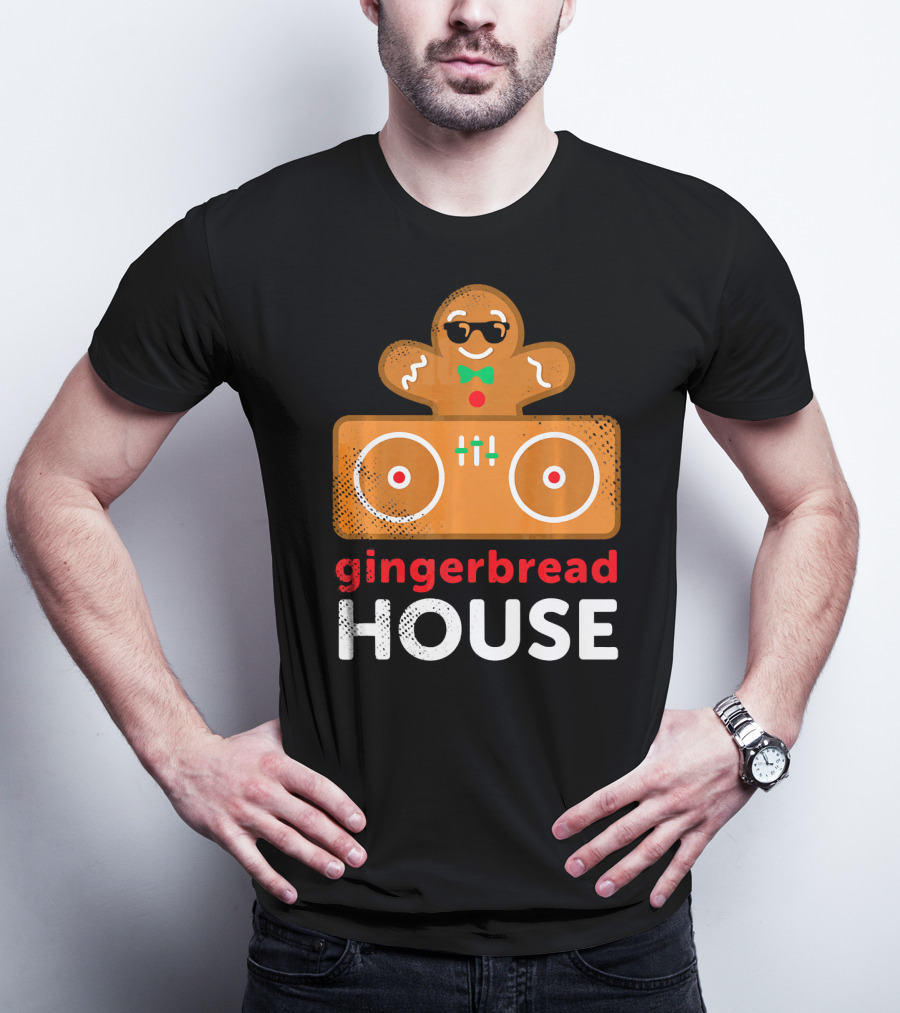Gingerbread House Christmas DJ Gingerbread T-Shirt