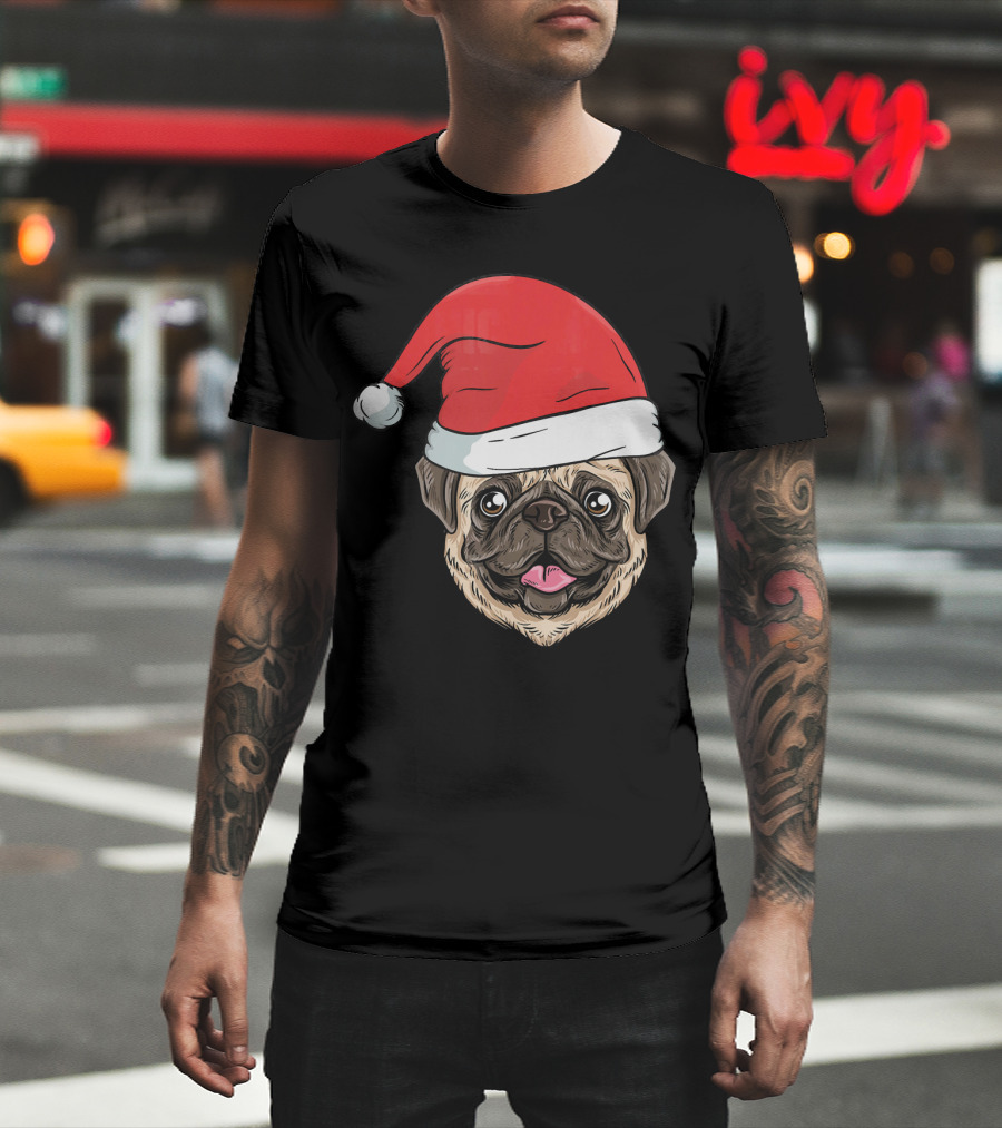 Kids Pug Santa Claus T-Shirt