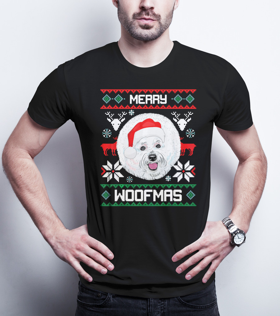Merry Woofmas Bichon Frise Holiday T-Shirt