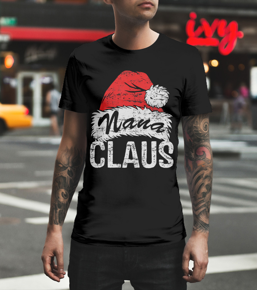 Nana Claus Matching Family Christmas Santa Hat T-Shirt