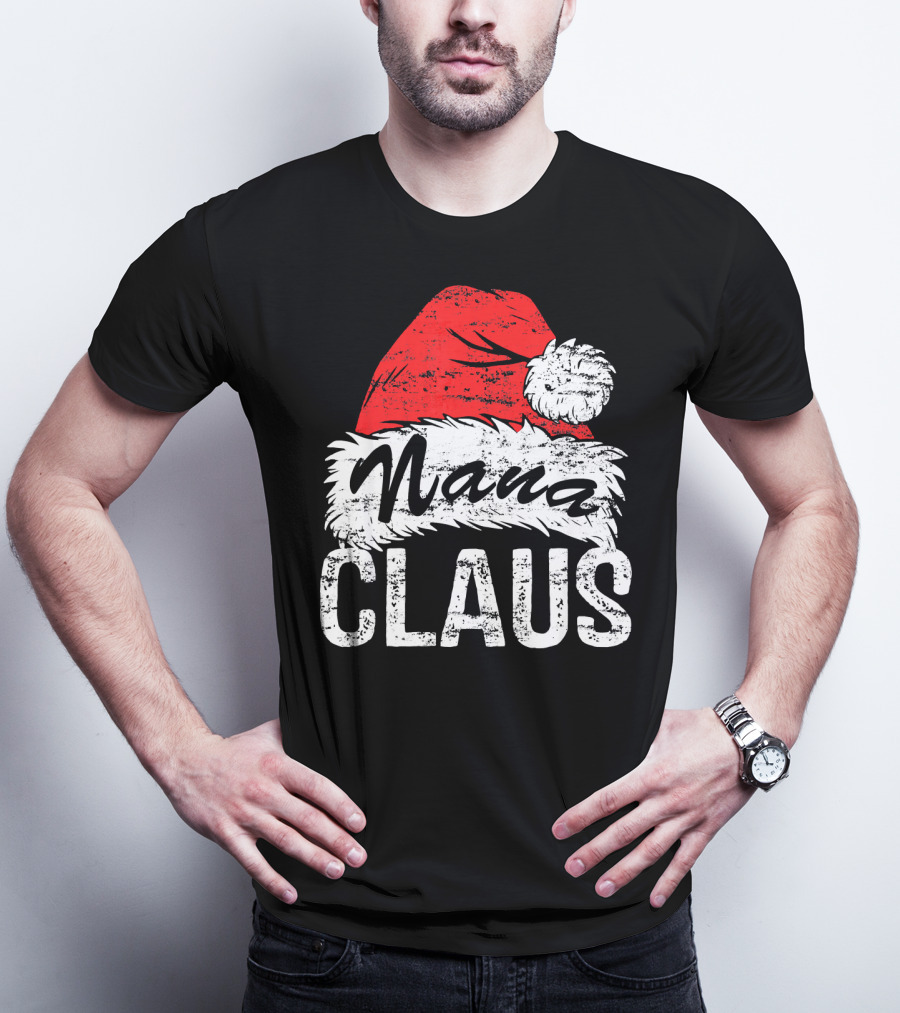 Nana Claus Matching Family Christmas Santa Hat T-Shirt