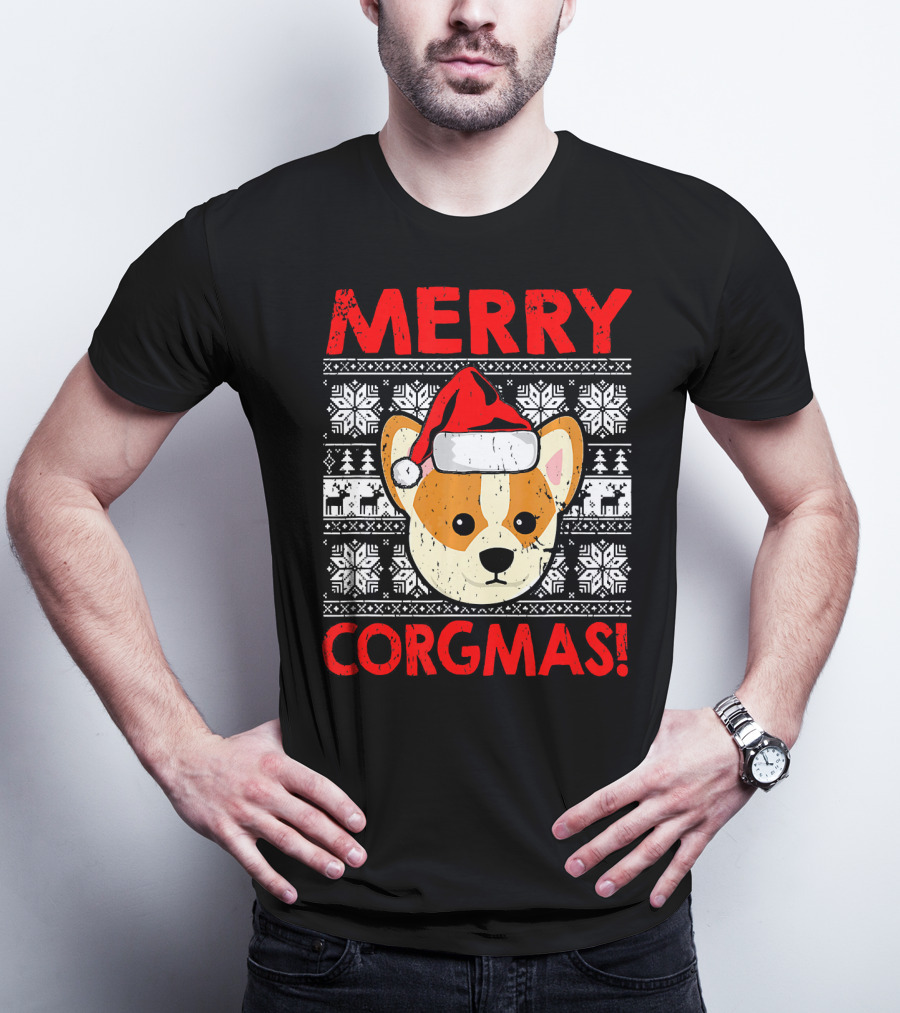 Merry Corgmas Funny Christmas Santa Corgi Dog T-Shirt