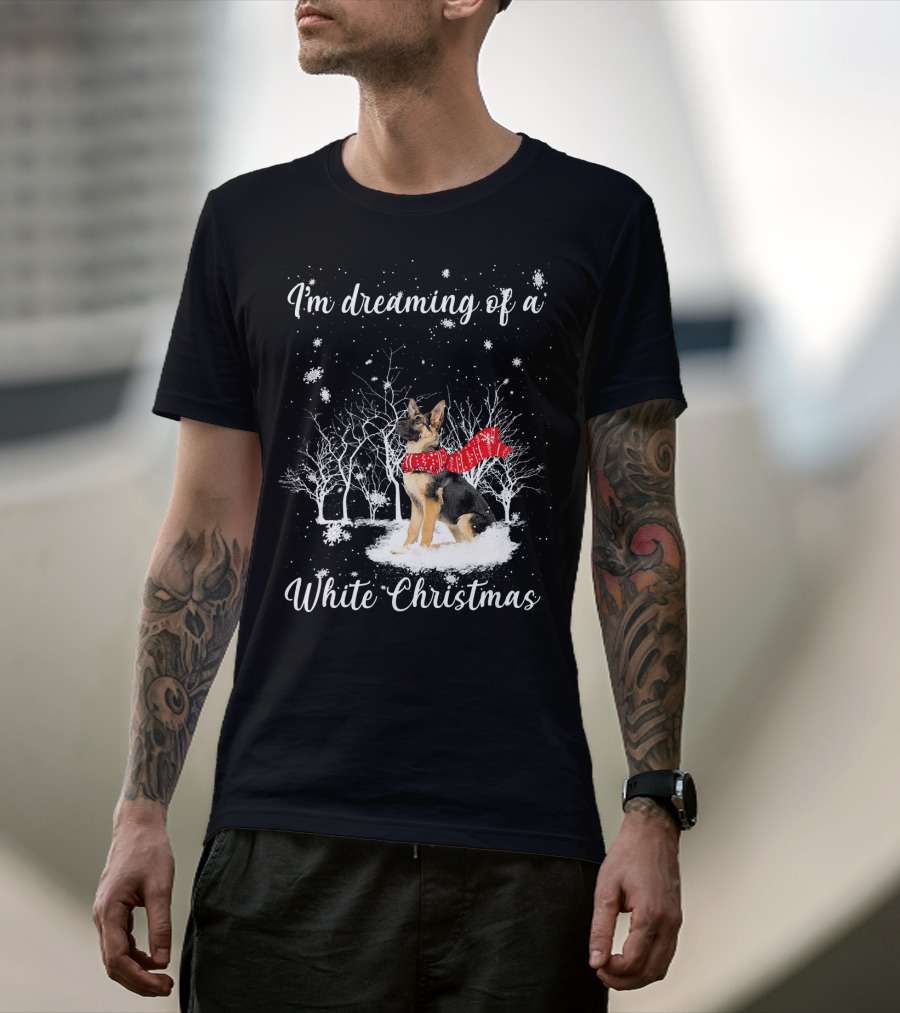 I'm Dreaming Of A White Christmas With Dog And Snowy Trees T-Shirt