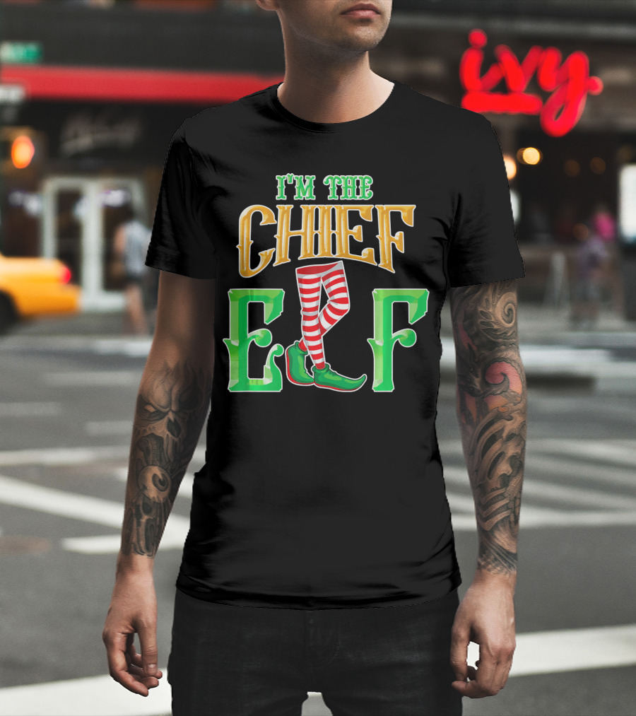 I'm The Chief Elf Family Matching Christmas Pajama Party T-Shirt