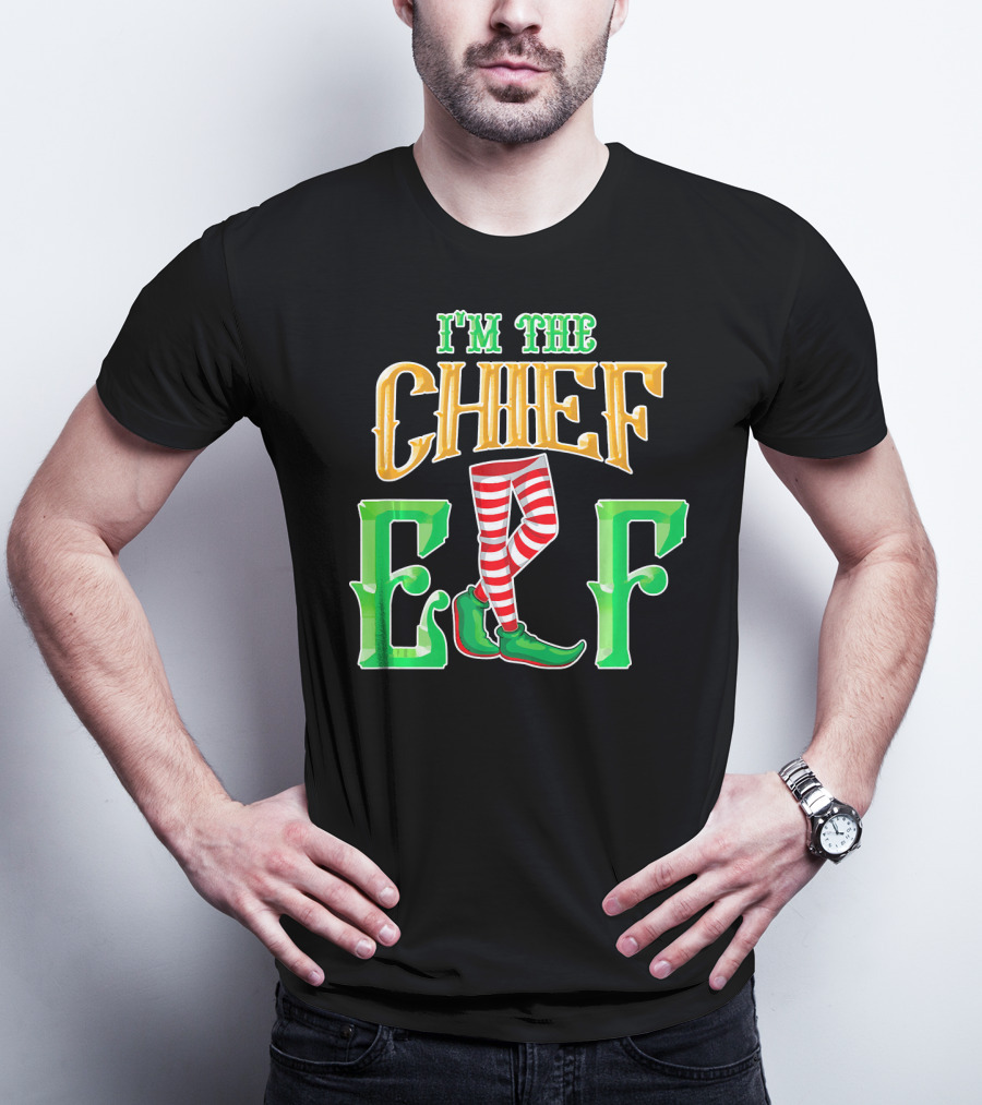 I'm The Chief Elf Family Matching Christmas Pajama Party T-Shirt