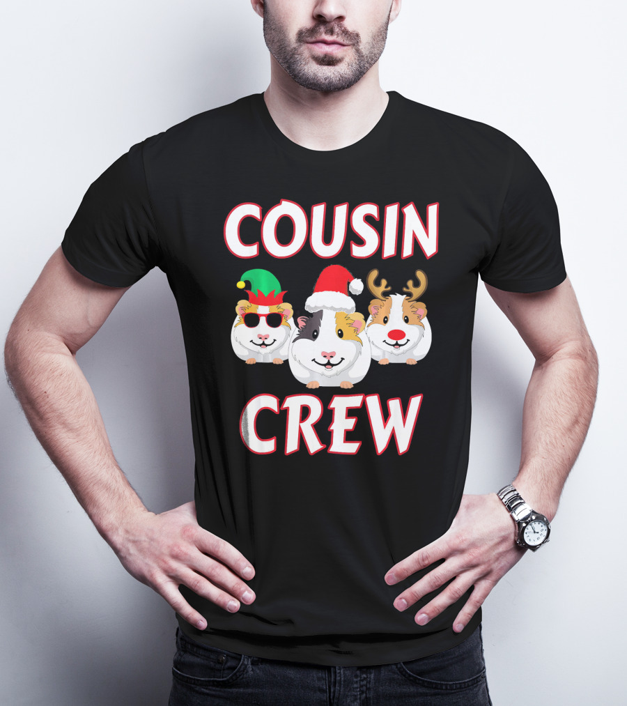 Cousin Crew Guinea Pig Christmas Holiday Reindeer Elves T-Shirt