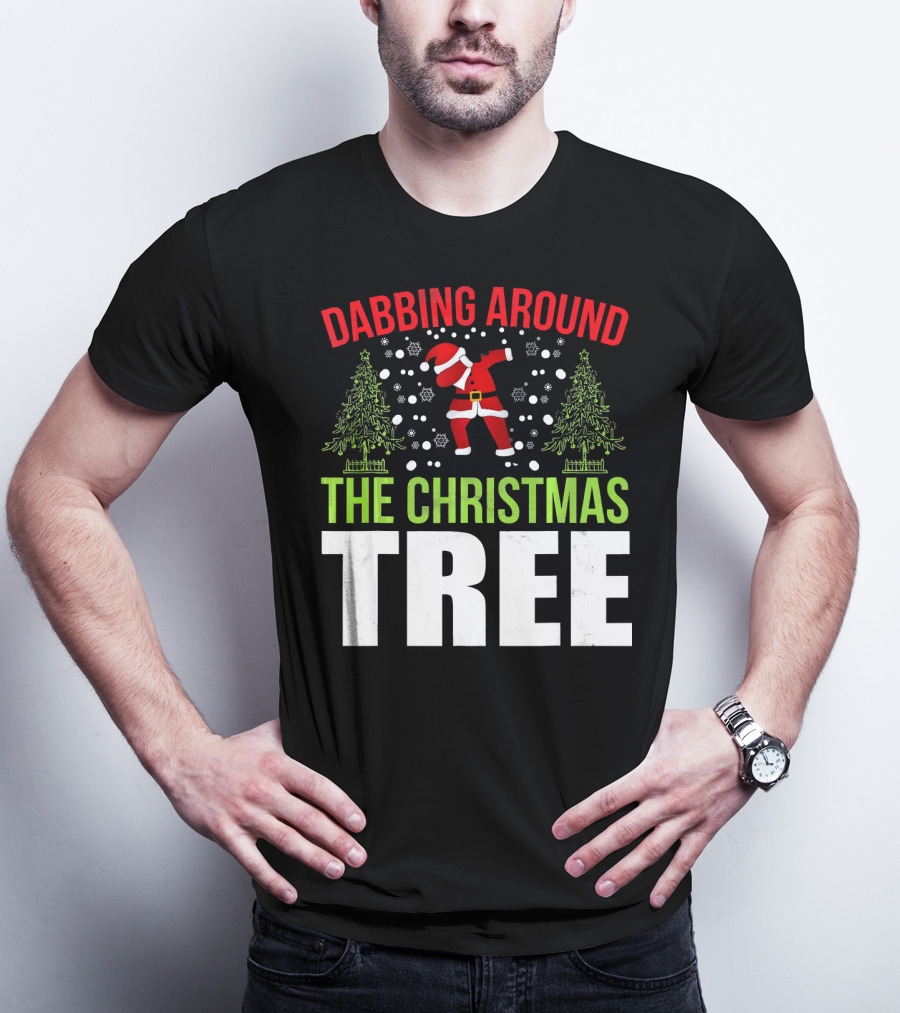 Dabbing Around The Christmas Tree Santa Dance T-Shirt
