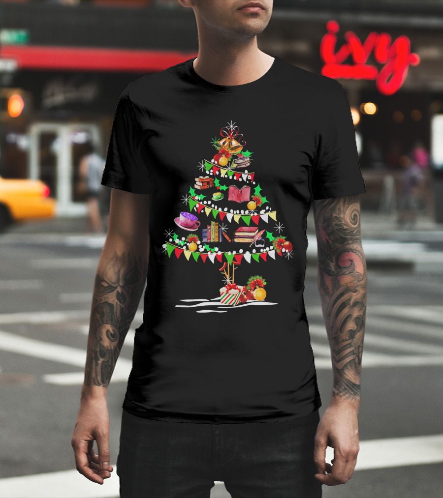 Christmas Tree Of Books And Holiday Cheer T-Shirt