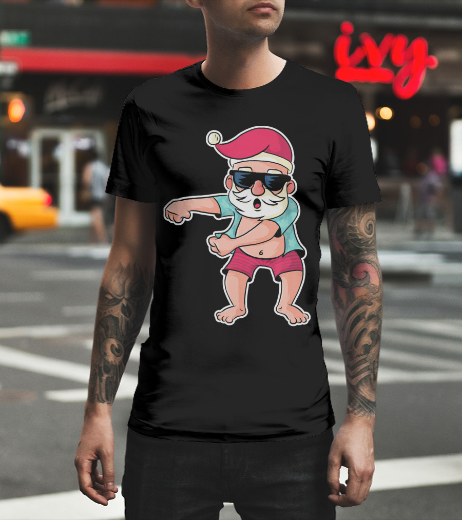 Flossing Dance Santa In Sunglasses And Hat T-Shirt