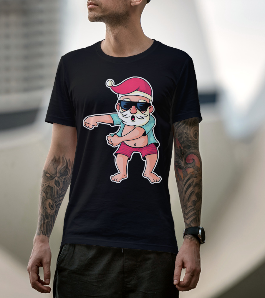 Flossing Dance Santa In Sunglasses And Hat T-Shirt
