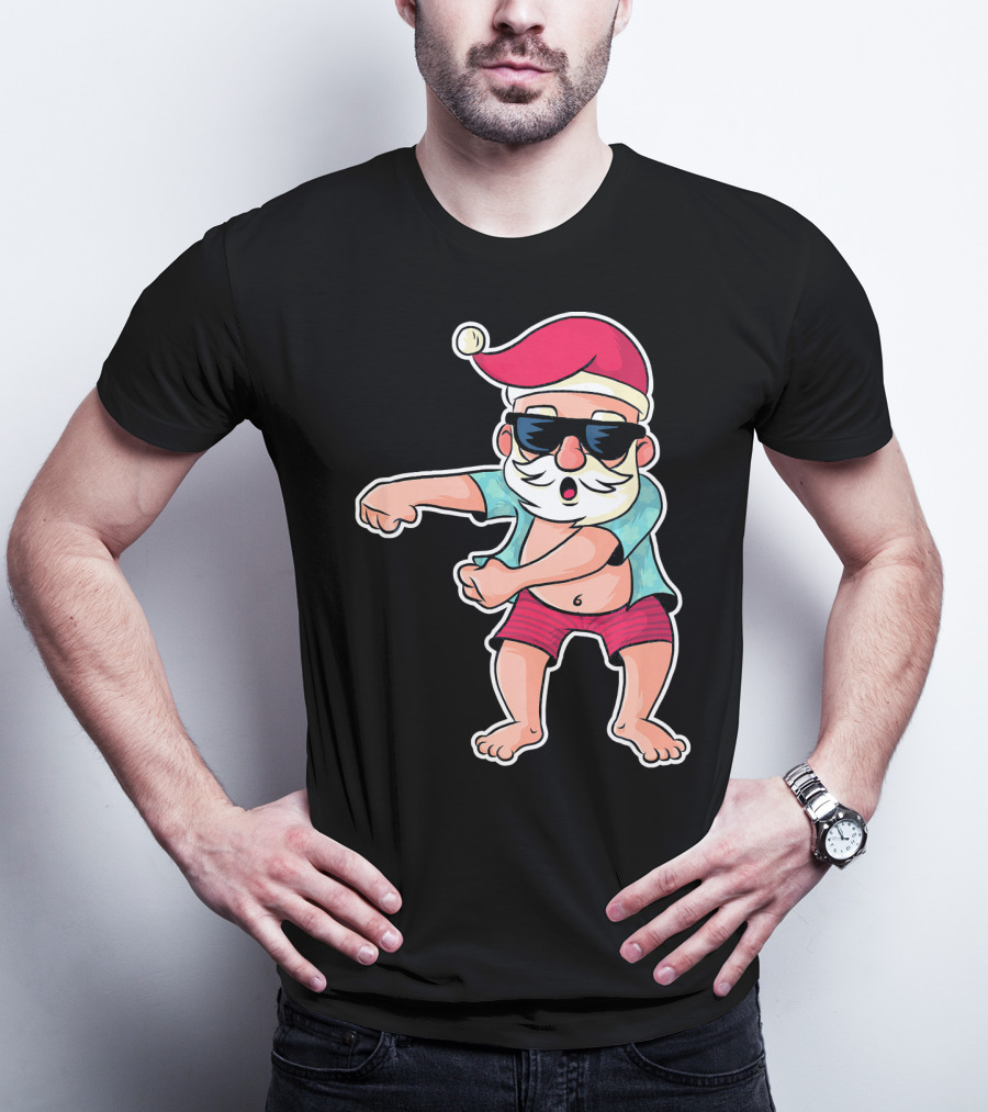 Flossing Dance Santa In Sunglasses And Hat T-Shirt