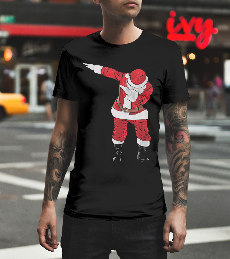 Christmas Dabbing Funny Santa In Classic Red Suit T-Shirt