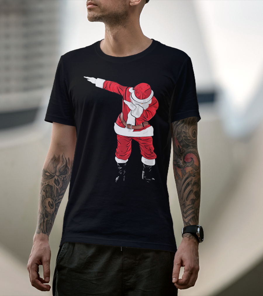 Christmas Dabbing Funny Santa In Classic Red Suit T-Shirt