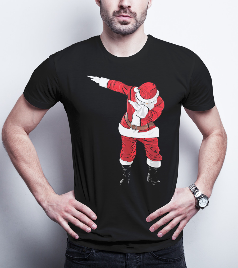 Christmas Dabbing Funny Santa In Classic Red Suit T-Shirt