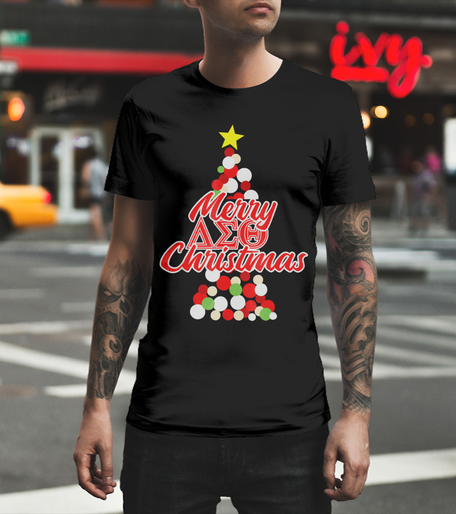 Merry Delta Sigma Theta Christmas Holiday Tree T-Shirt