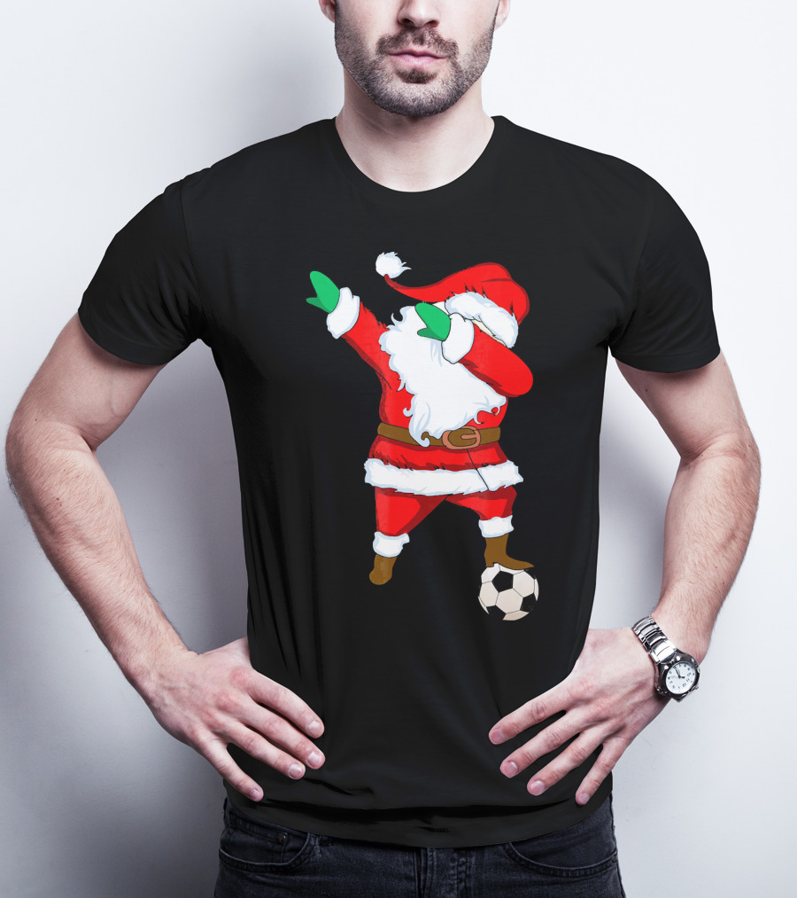 Santa Claus Dabbing With Soccer Ball T-Shirt