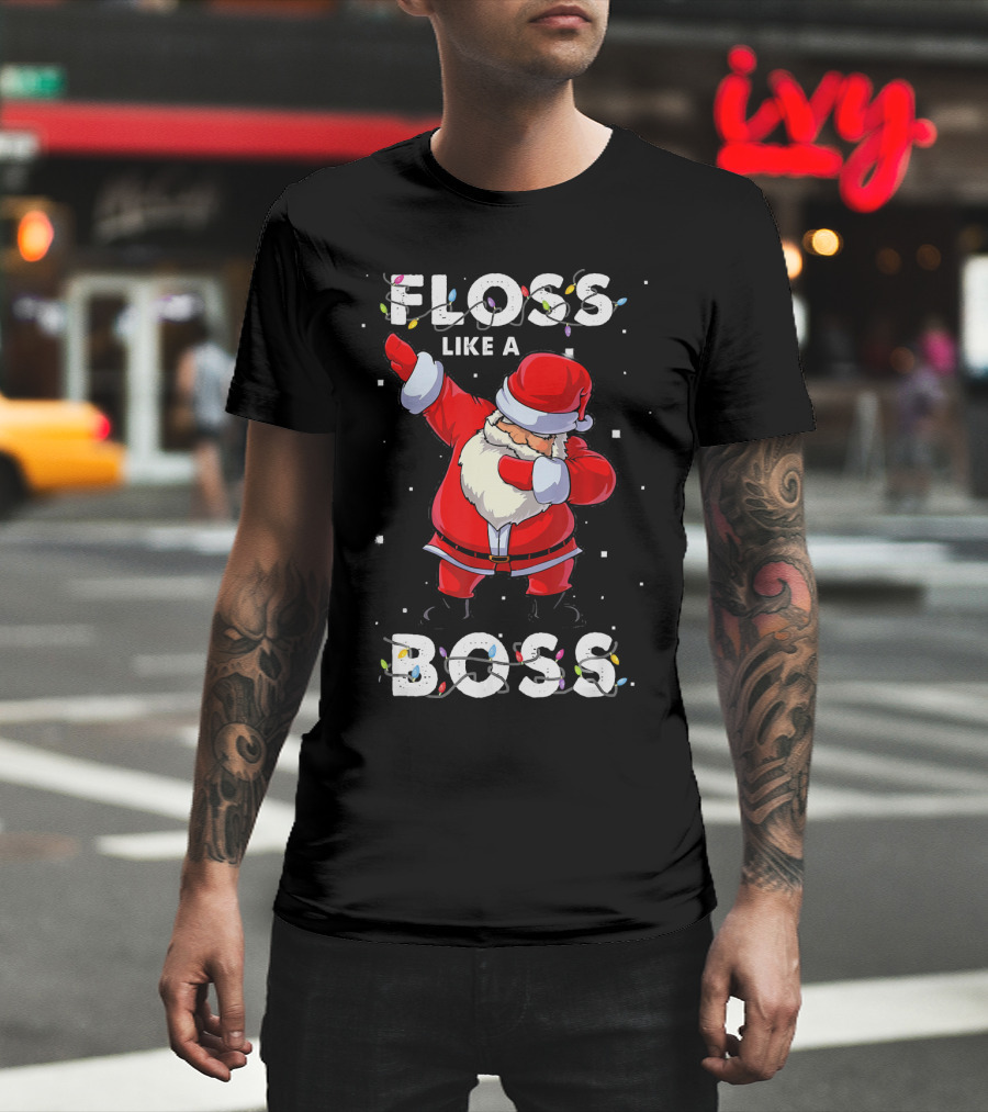 Floss Like A Boss Santa Happy Holidays T-Shirt