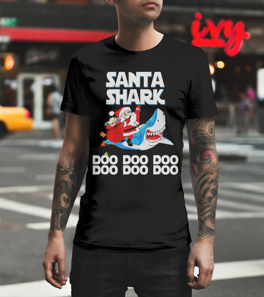 Santa Shark Doo Doo Doo Doo Doo Doo T-Shirt