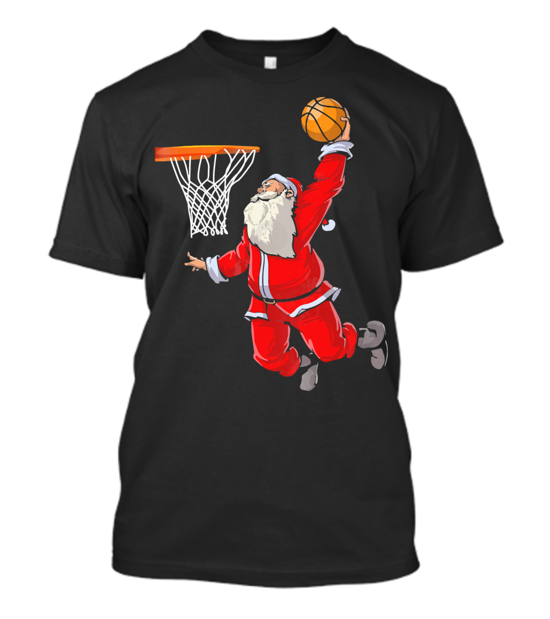 Santa Dunking Basketball Weihnachten Santa Hat T-Shirt