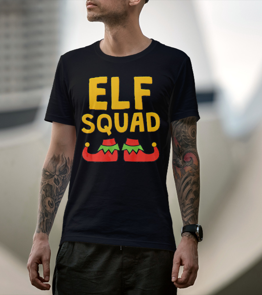 ELF SQUAD Fun Holiday Elf Shoes Festive T-Shirt