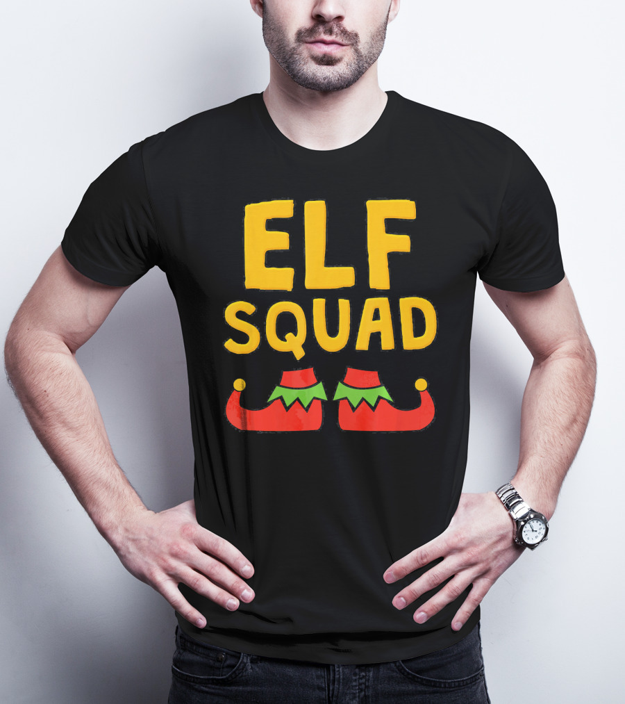 ELF SQUAD Fun Holiday Elf Shoes Festive T-Shirt